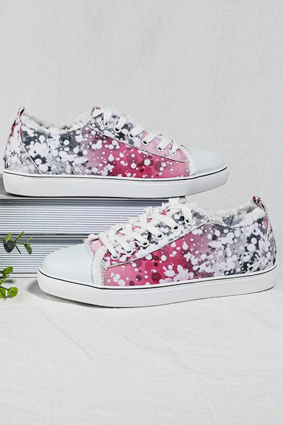 Bleached Spots Canvas Sneakers Low Top Casual Walking Shoes – PinkQueenShop